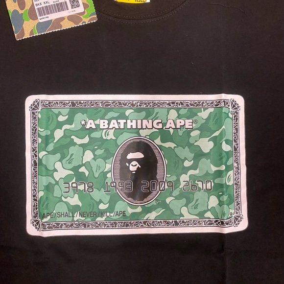 Bape | Shirts | Bape Credit Card Black Tee | Poshmark
